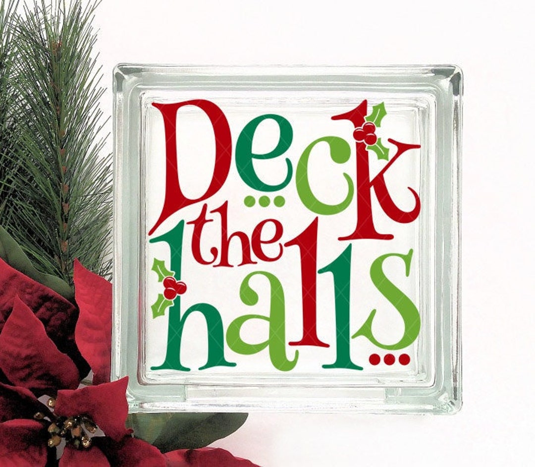 Vinyl Lettering Glass Block Decal Deck the Halls - Etsy