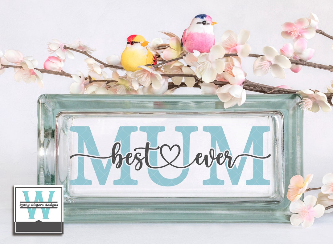 Mum Vinyl Lettering Decal, DIY Glass Block Decor - Etsy
