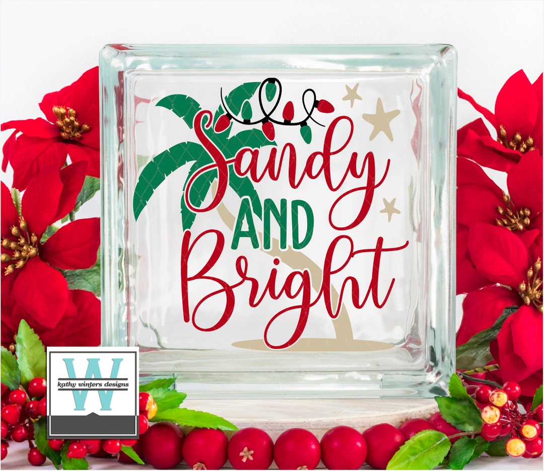 Vinyl Lettering Glass Block Decal Sandy and Bright - Etsy