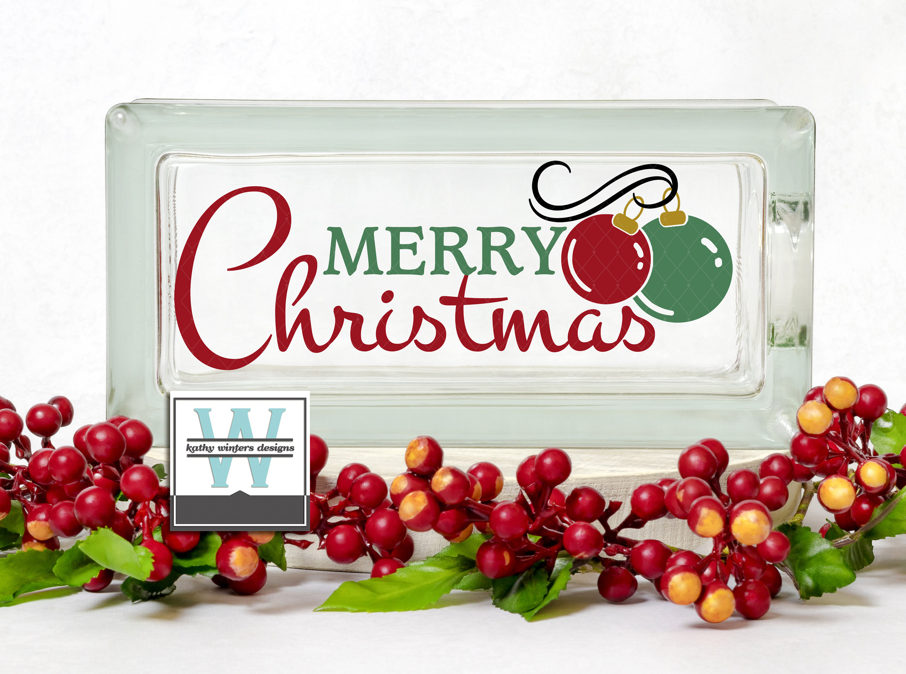 Vinyl Lettering Glass Block Decal Merry Christmas - Etsy
