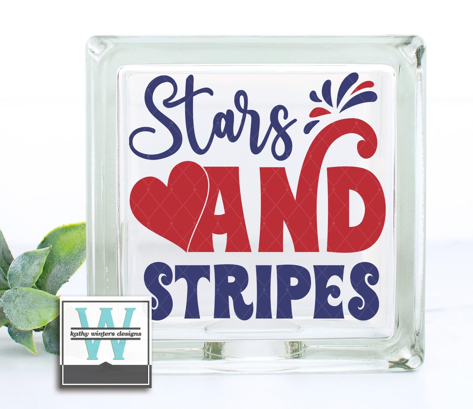 Vinyl Lettering Glass Block Decal Stars and Stripes2 - Etsy