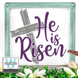 Vinyl Lettering Glass Block Decal He is Risen - Etsy