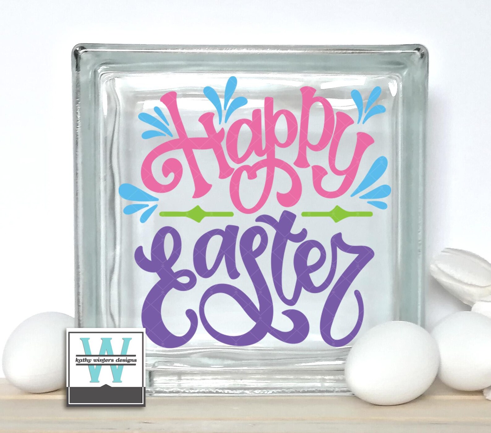 Vinyl Lettering Glass Block Decal Happy Easter - Etsy