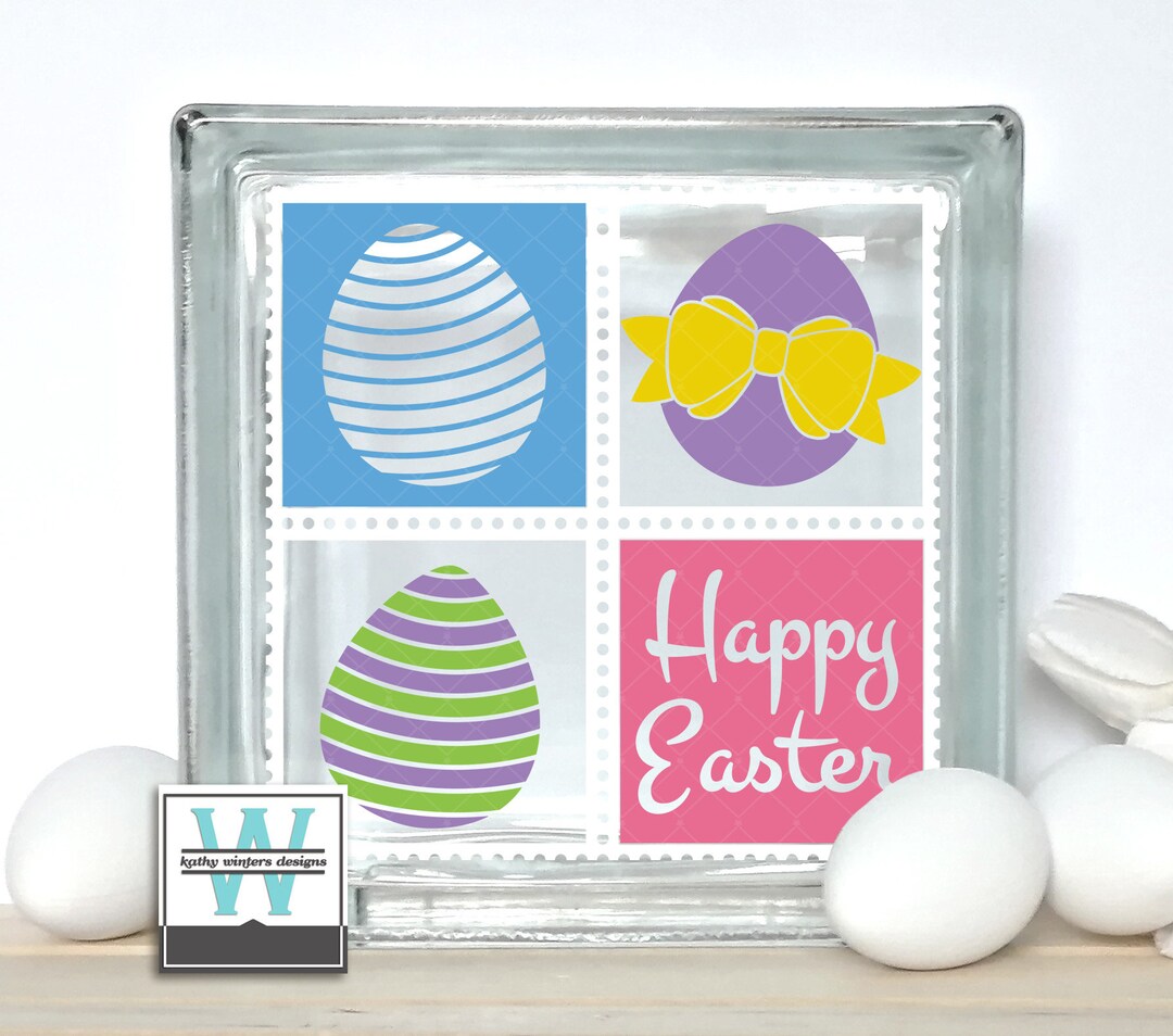 Vinyl Lettering Glass Block Decal Easter Stamp - Etsy