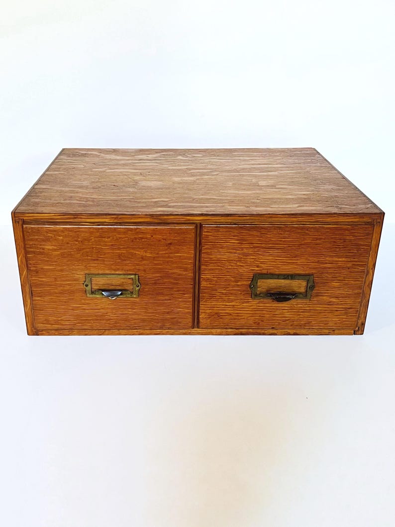 Vintage Wooden Library Card Catalog: Rustic Mid-century Office ...