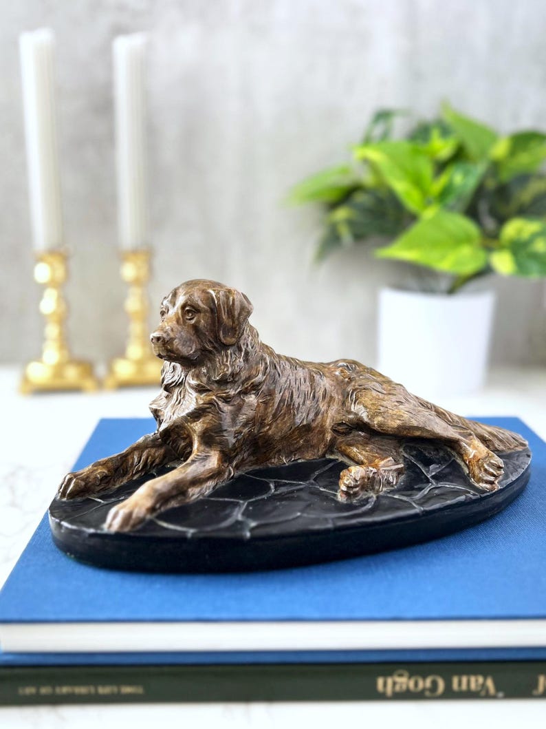 Vintage Ceramic Golden Retriever Dog Sculpture - Decorative Accent or ...