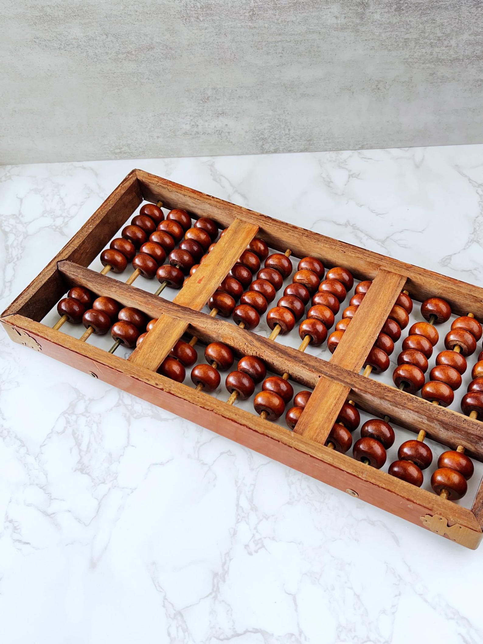 Vintage Chinese Wooden Abacus – 13-row Solid Wood Counting Frame With ...