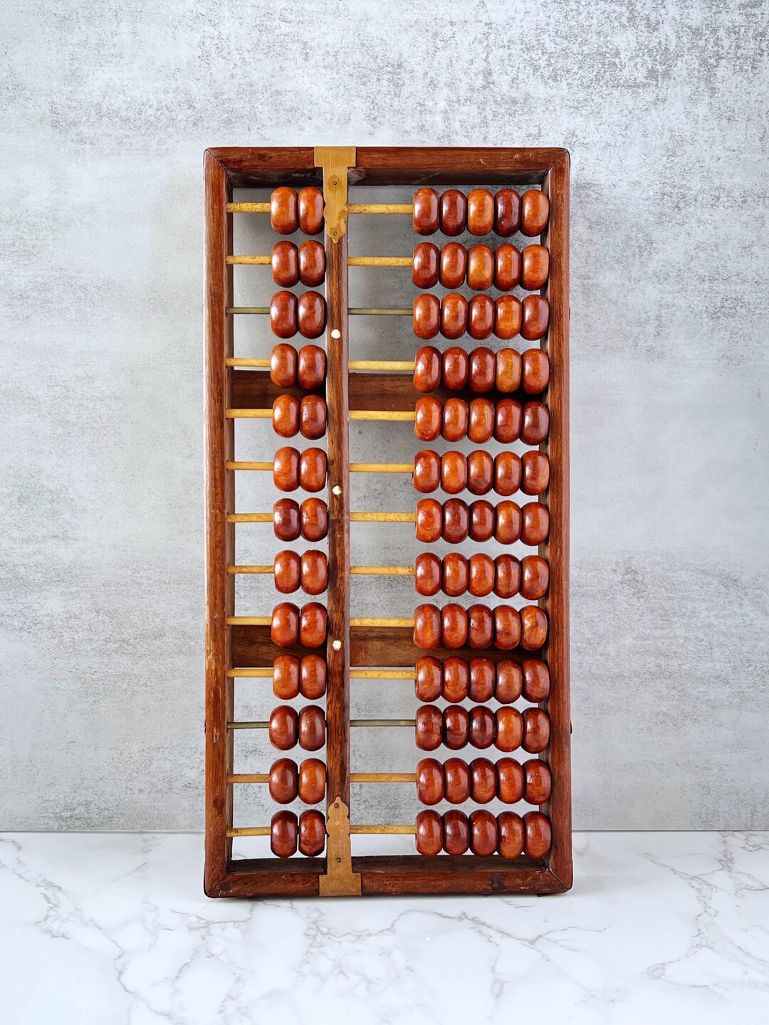 Vintage Chinese Wooden Abacus – 13-row Solid Wood Counting Frame With ...