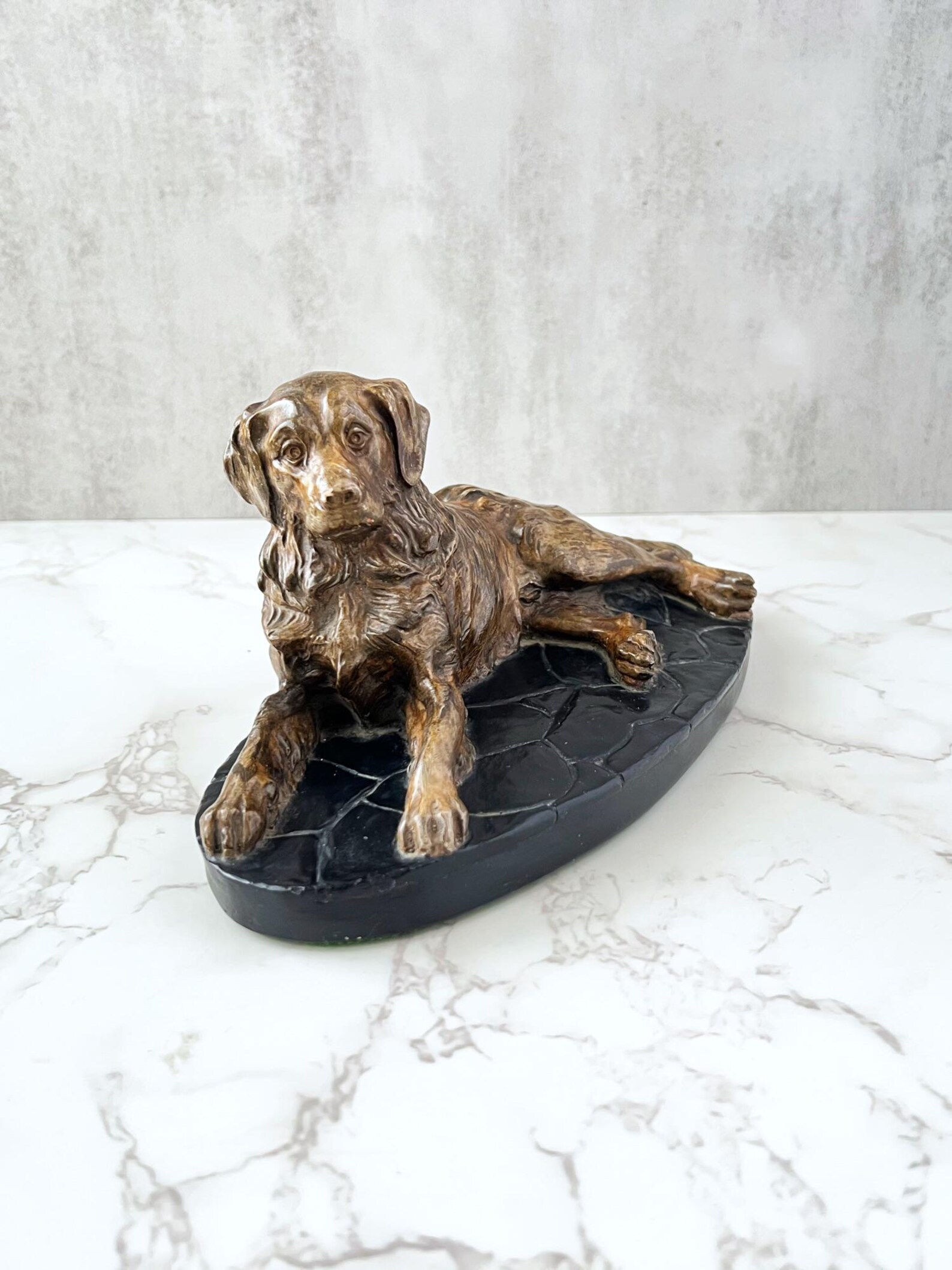Vintage Ceramic Golden Retriever Dog Sculpture - Decorative Accent or ...