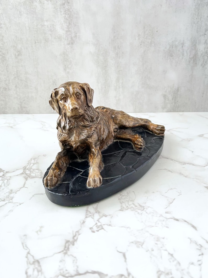 Vintage Ceramic Golden Retriever Dog Sculpture - Decorative Accent or ...