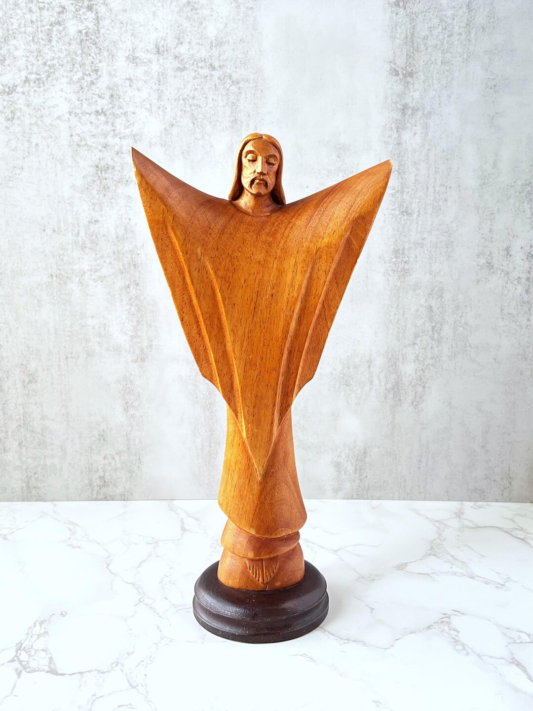Vintage J. Pinal Hand-carved Jesus Statue – Mid Century Mexican ...