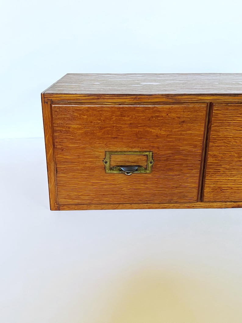 Vintage Wooden Library Card Catalog: Rustic Mid-century Office ...