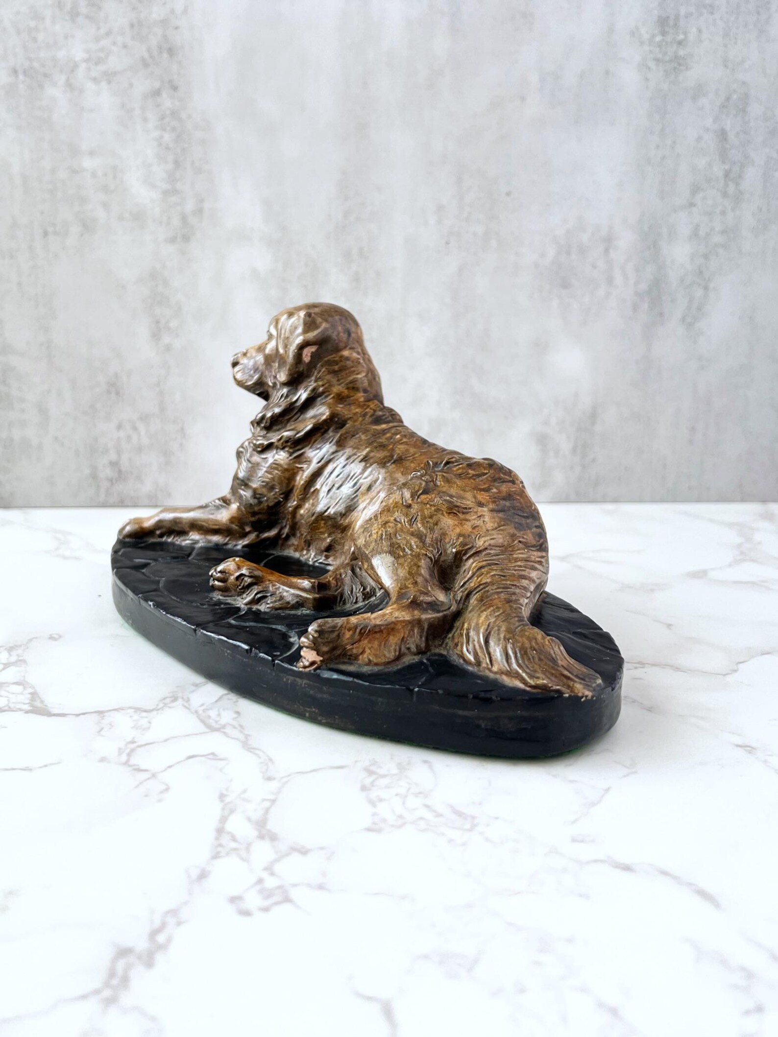 Vintage Ceramic Golden Retriever Dog Sculpture - Decorative Accent or ...