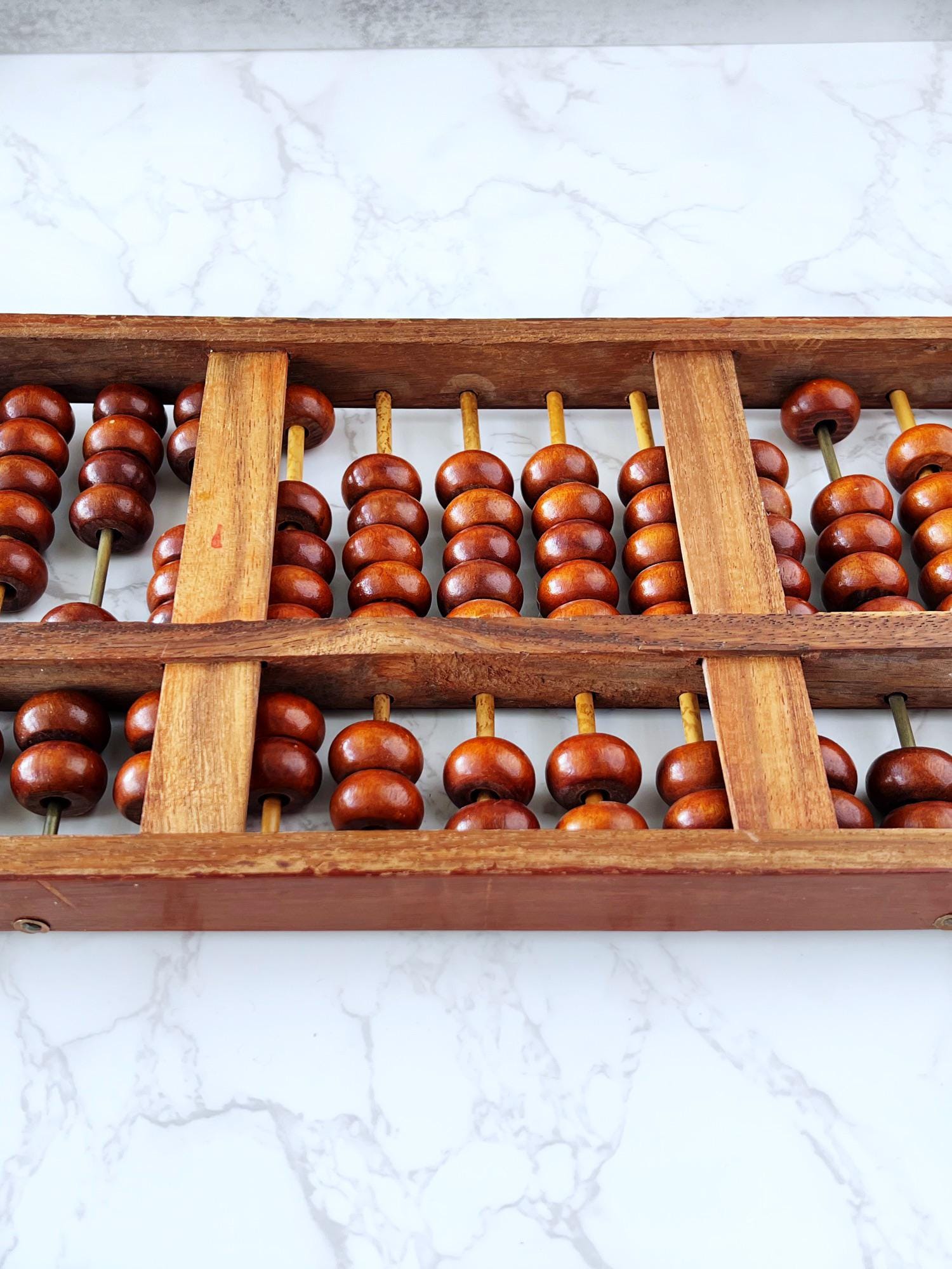 Vintage Chinese Wooden Abacus – 13-row Solid Wood Counting Frame With ...