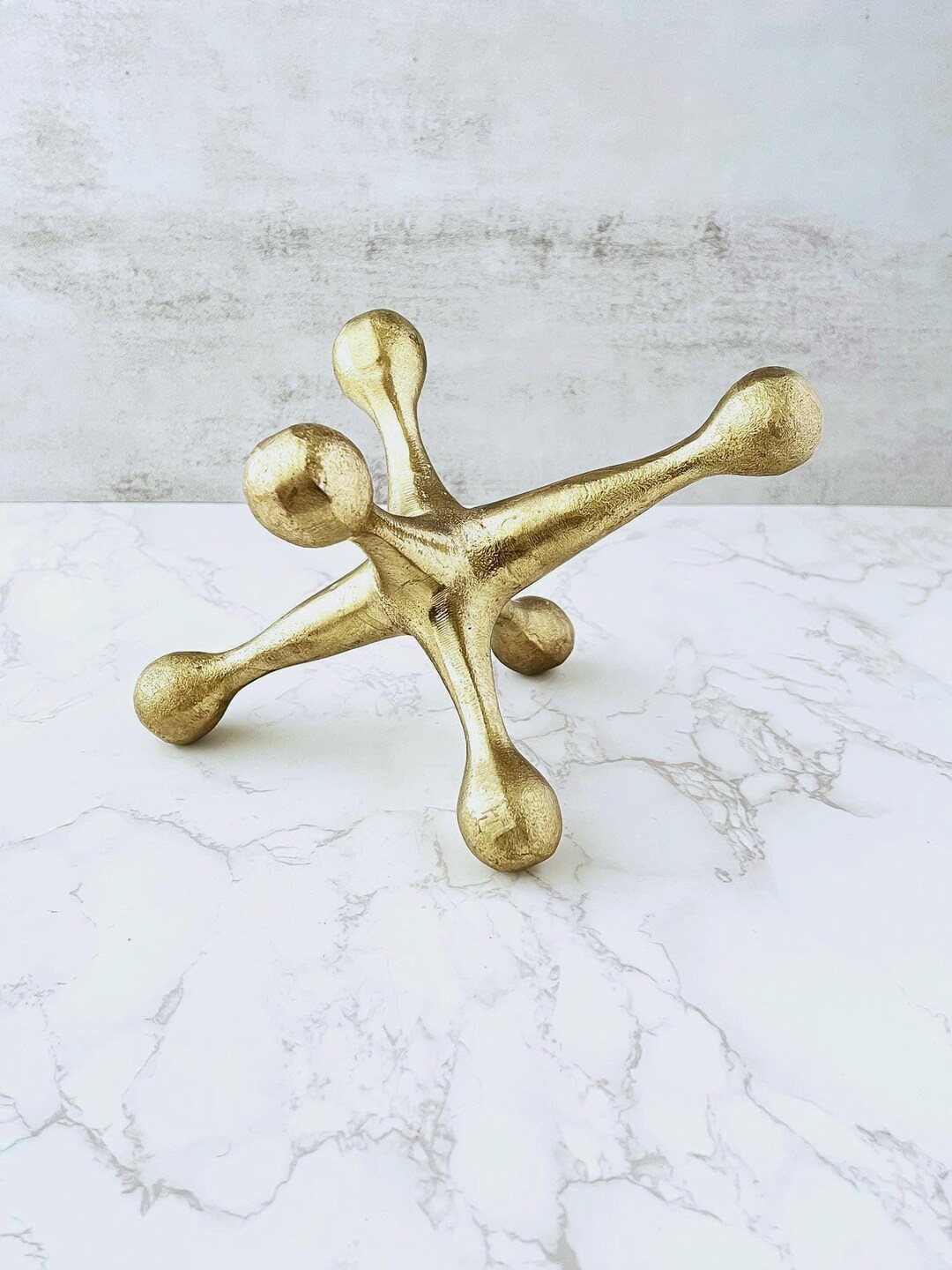 Vintage Brass Jack Paperweight - Large Mid-century Modern Sculpture ...