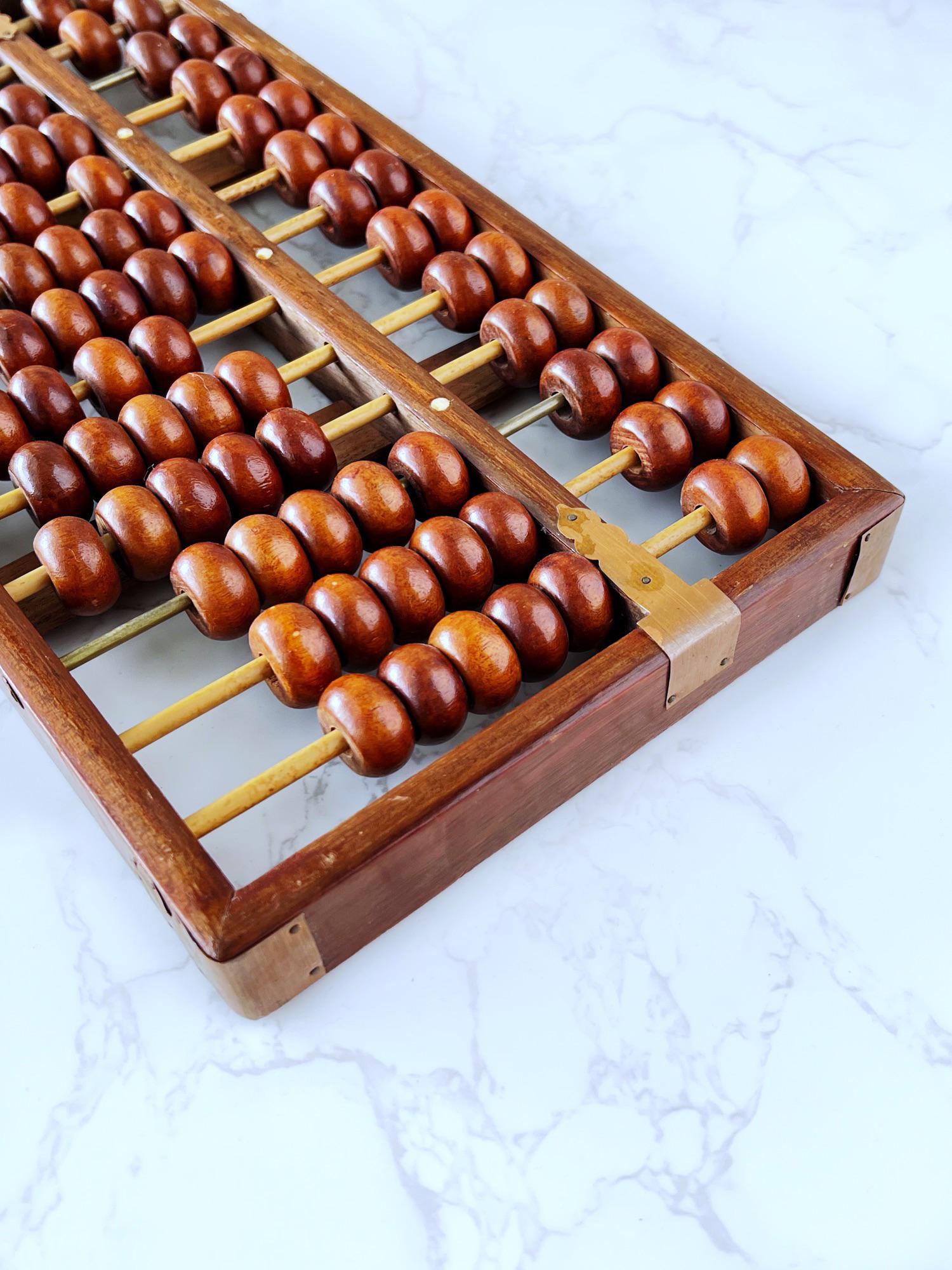 Vintage Chinese Wooden Abacus – 13-row Solid Wood Counting Frame With ...