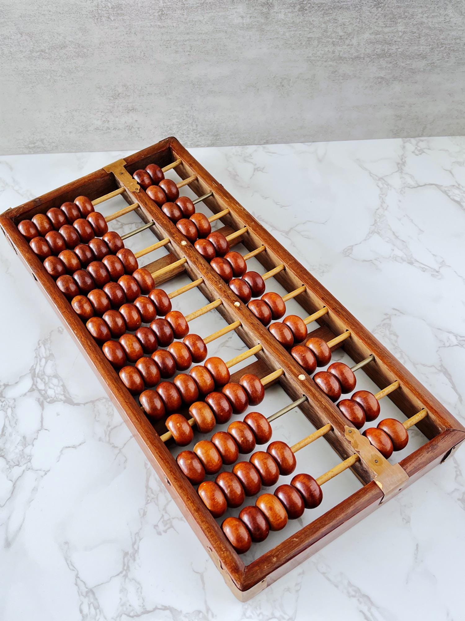 Vintage Chinese Wooden Abacus – 13-row Solid Wood Counting Frame With ...