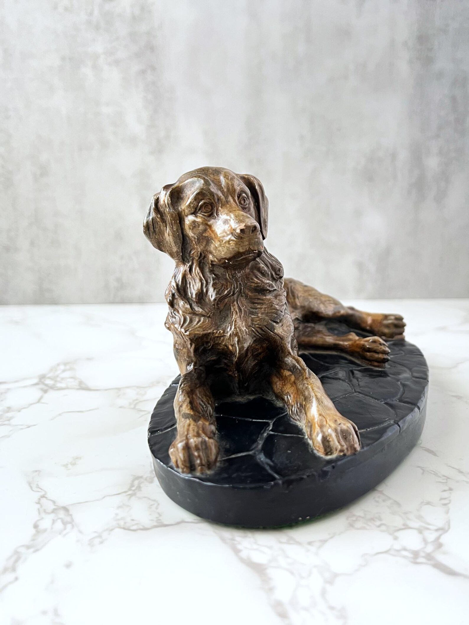 Vintage Ceramic Golden Retriever Dog Sculpture - Decorative Accent or ...