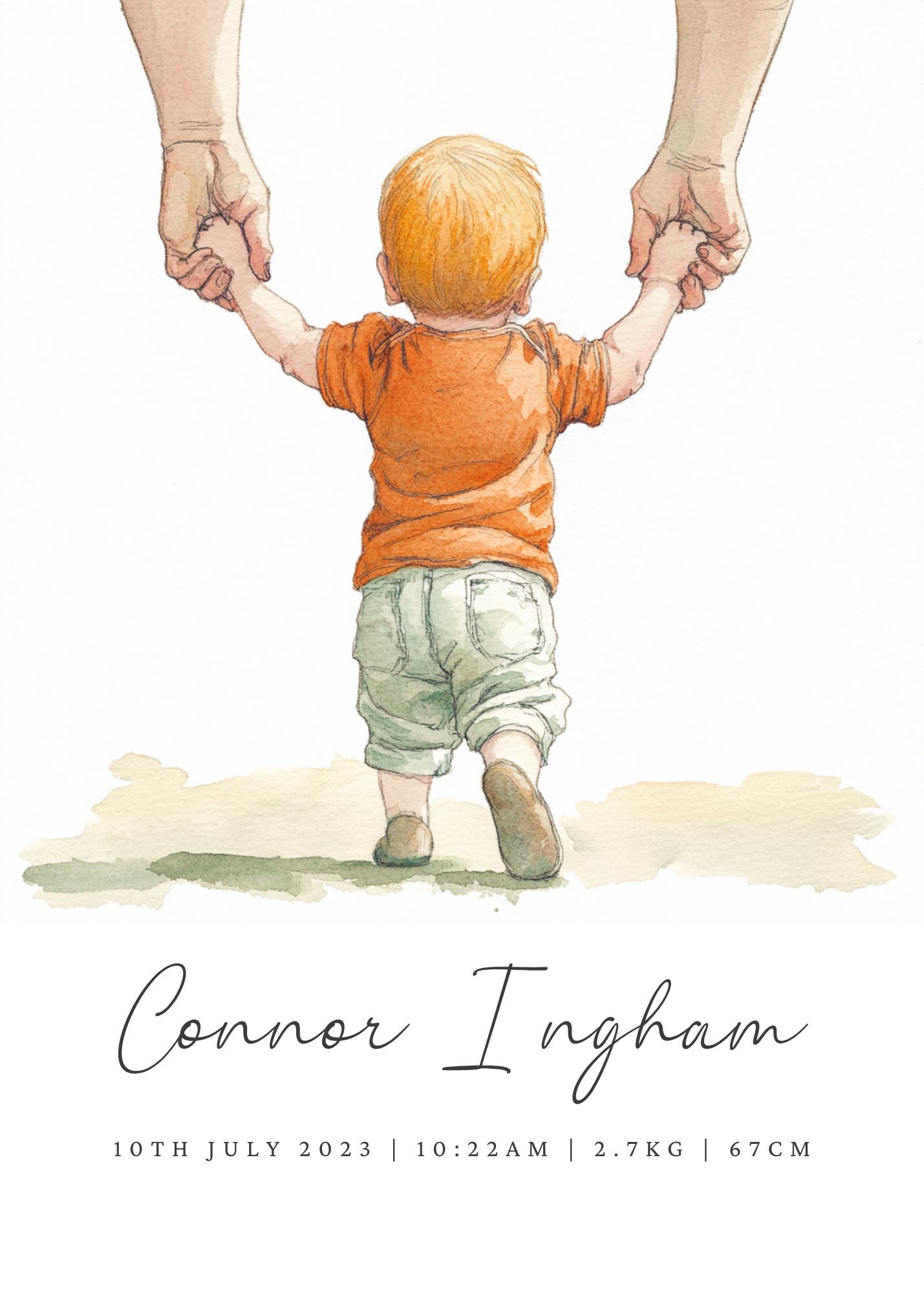 Custom Watercolor Faceless Baby Portrait Personalized Nursery Art, Baby ...