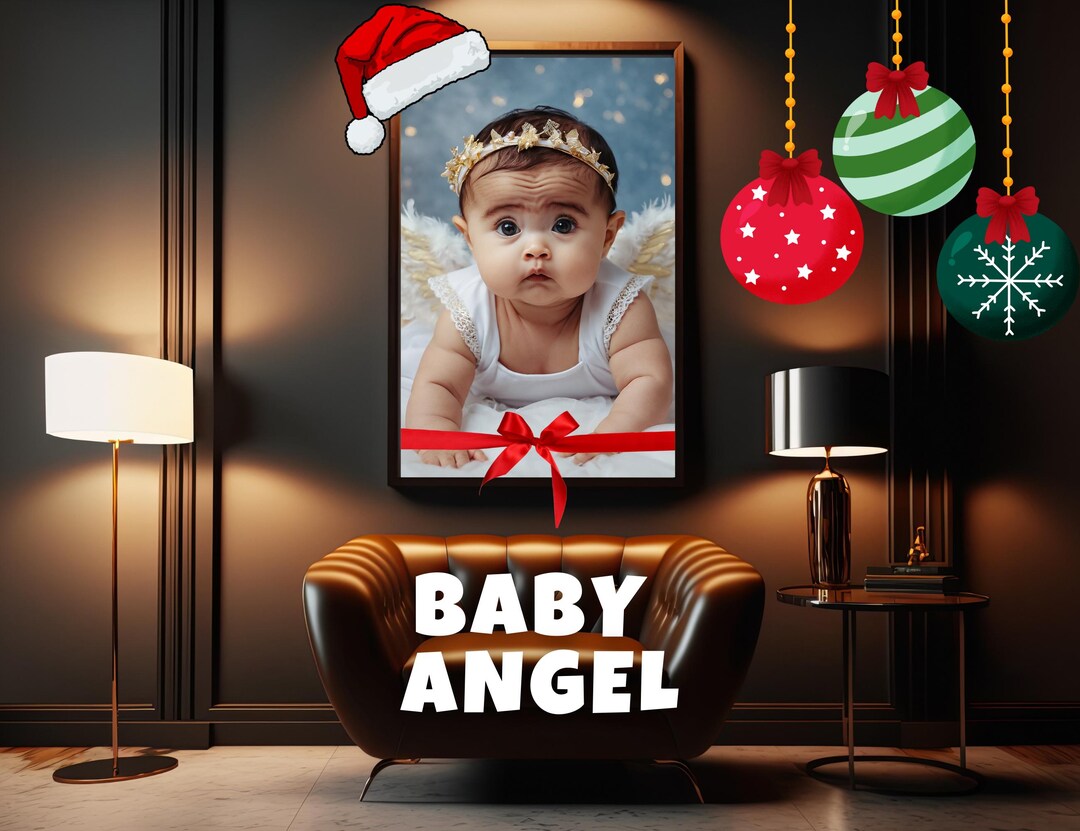Custom Baby Angel AI Portrait - Personalized Christmas-themed Baby ...