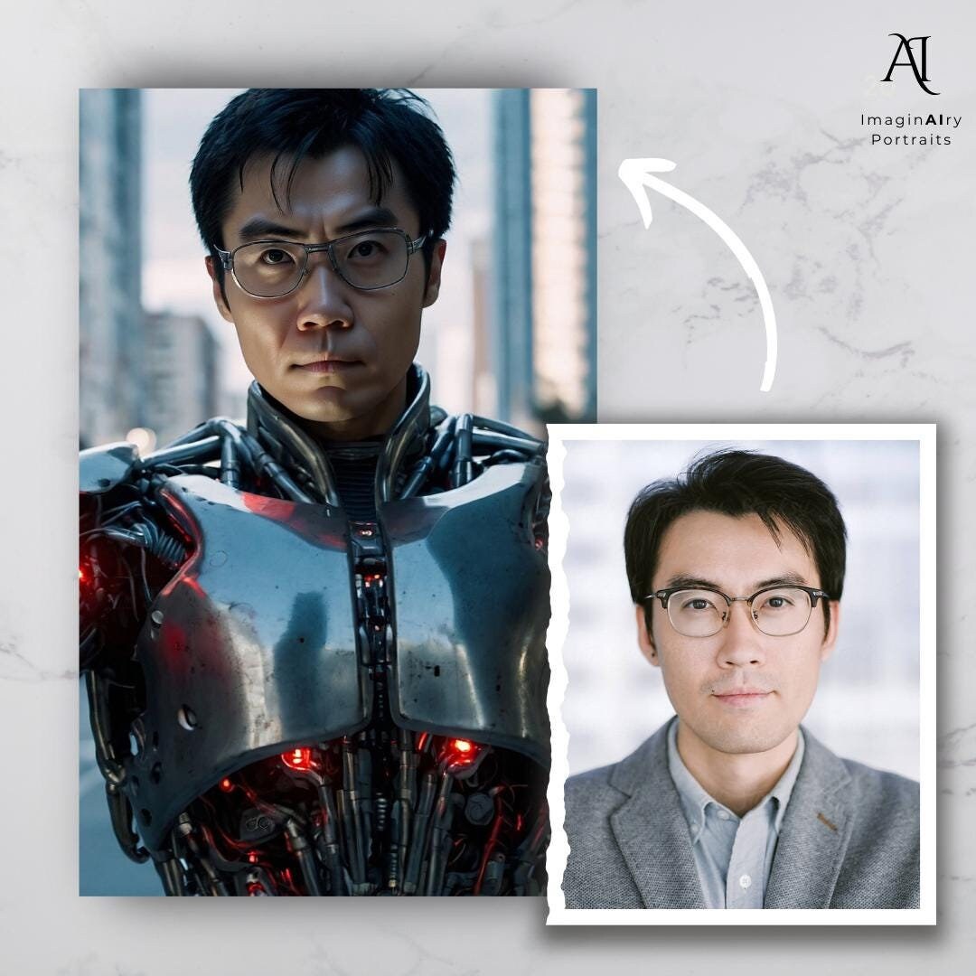 Custom Robot Assassin Portrait - Personalized AI Artwork of a ...