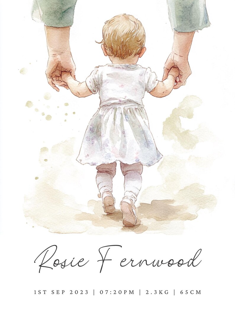 Custom Watercolor Faceless Baby Portrait Personalized Nursery Art, Baby ...