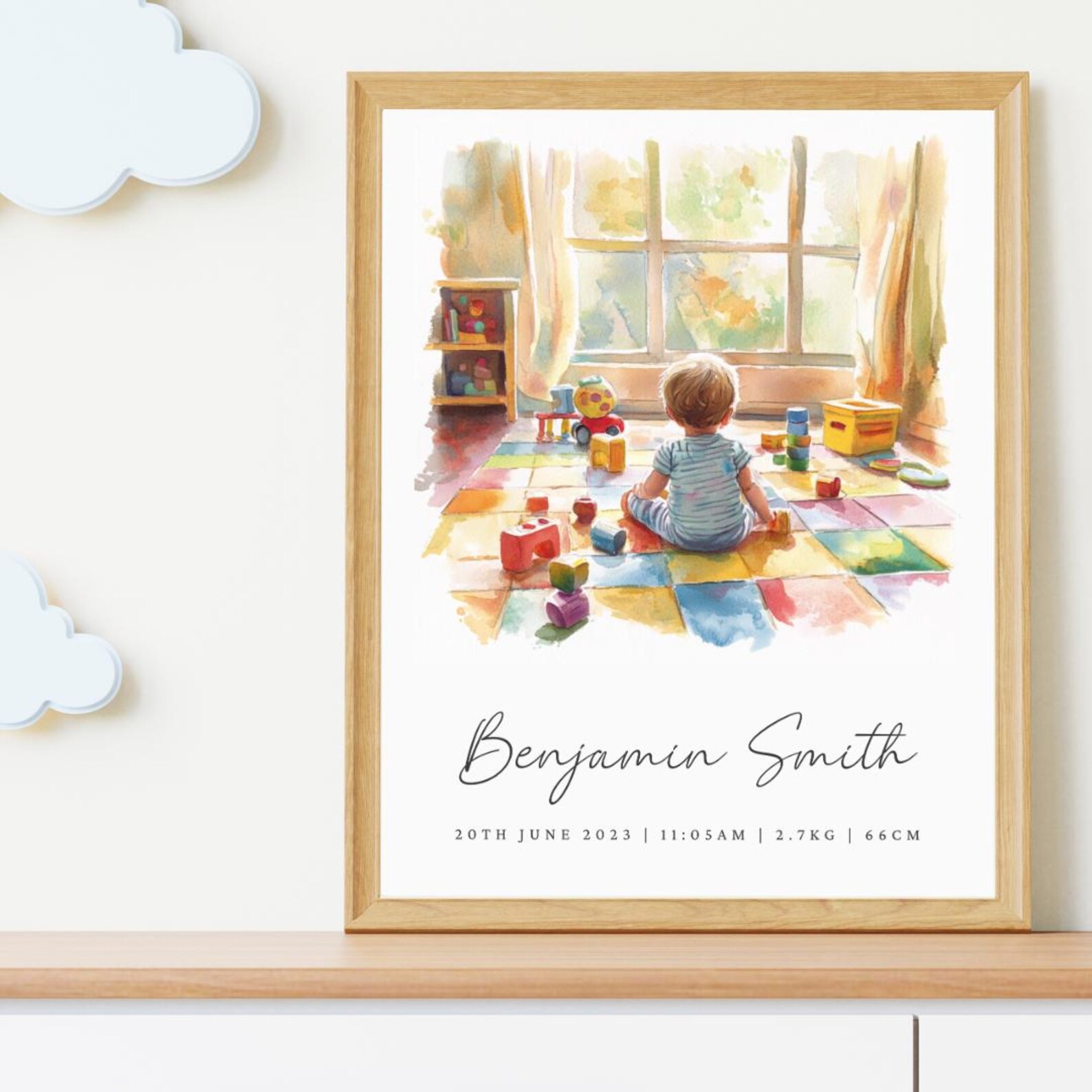 Custom Watercolor Faceless Baby Portrait Personalized Nursery Art, Baby ...