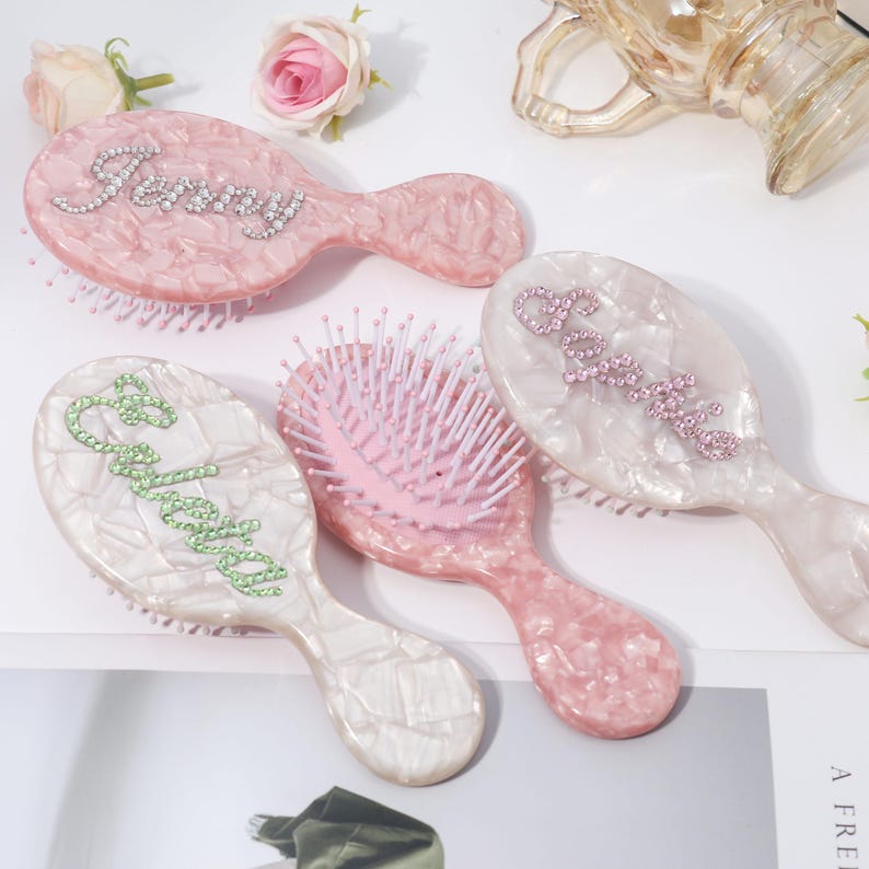 Customize Rhinestone Brush,personalised Hair Brush,bridesmaid Gifts ...