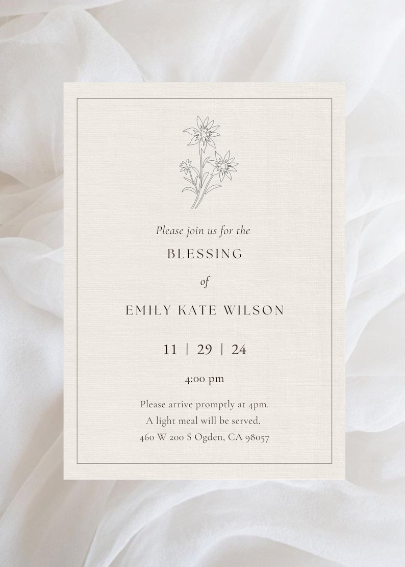 Baby Blessing Baptism Invitation - Etsy