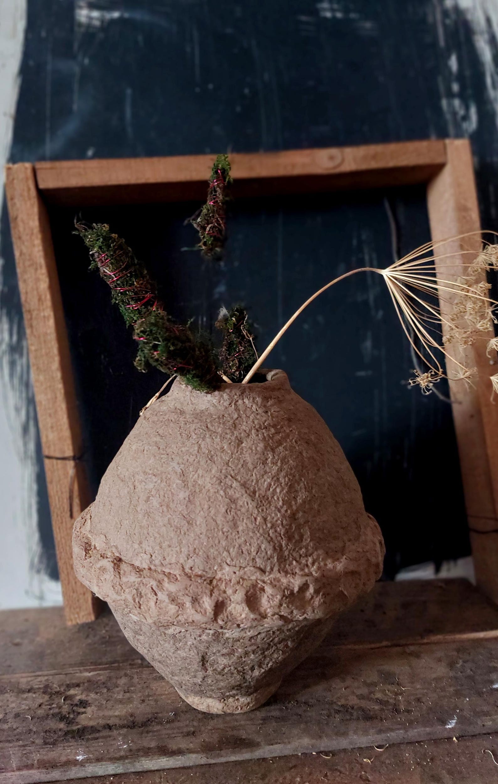 Rustic Style Paper Clay Vase. Recycled Paper Vase. Interior Decor . - Etsy