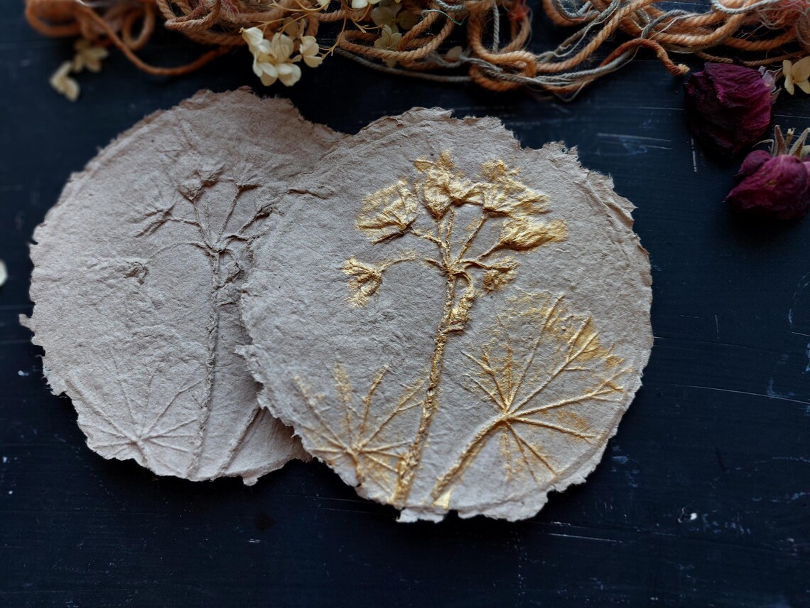 Handmade Botanical Cast Papers. Set of 10 Papers. - Etsy