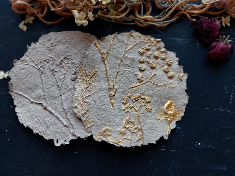 Handmade Botanical Cast Papers. Set of 10 Papers. - Etsy