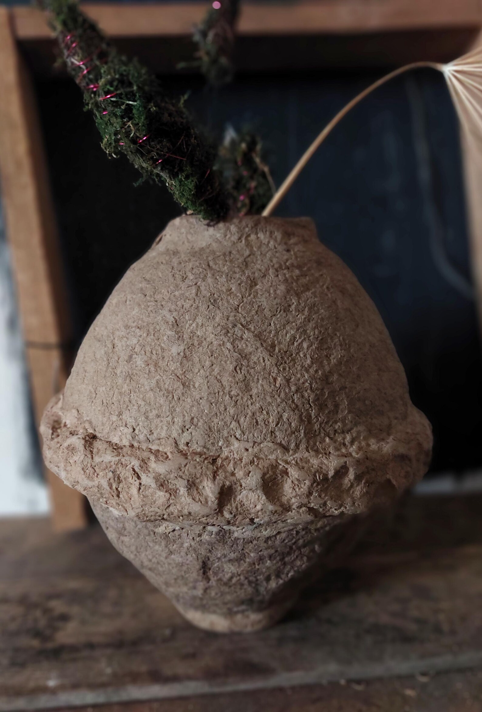 Rustic Style Paper Clay Vase. Recycled Paper Vase. Interior Decor . - Etsy