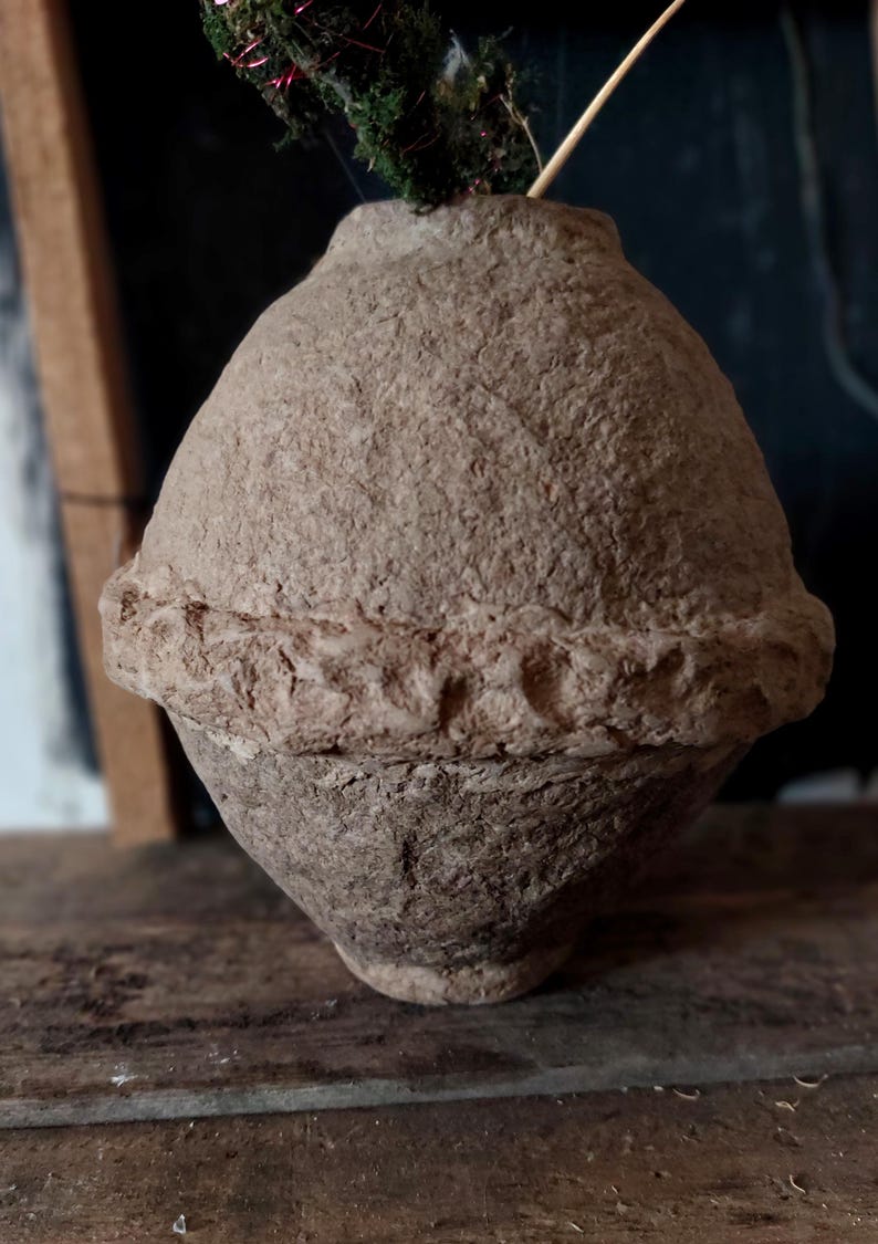 Rustic Style Paper Clay Vase. Recycled Paper Vase. Interior Decor . - Etsy