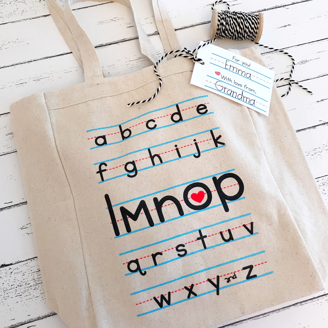 Alphabet Tote, bolso de mano de ABC, bolsa de profesores, alfabeto ...