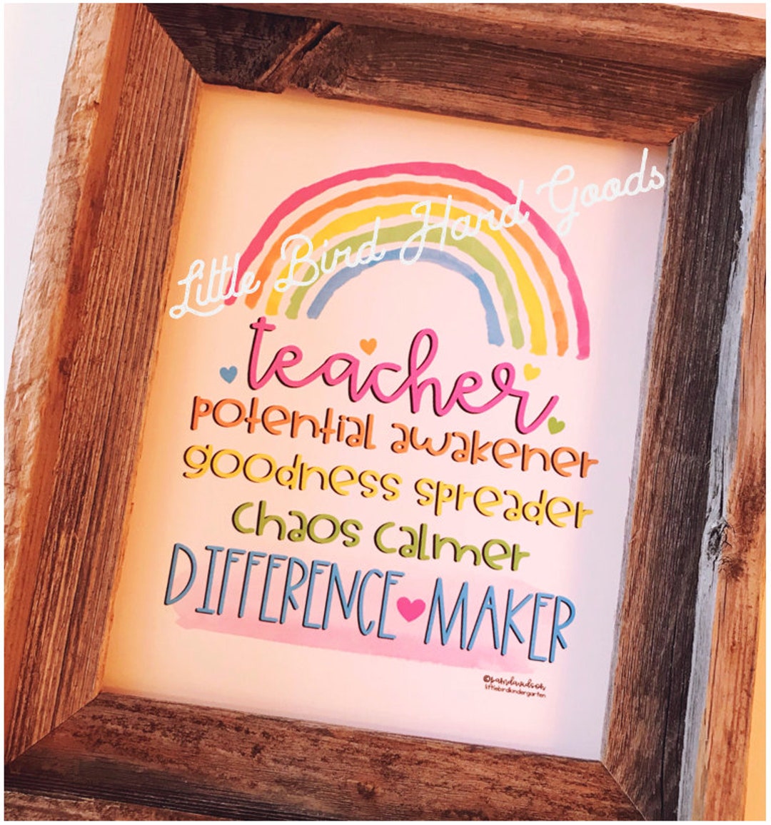 Teacher Difference Maker Rainbow Print & Card - Etsy
