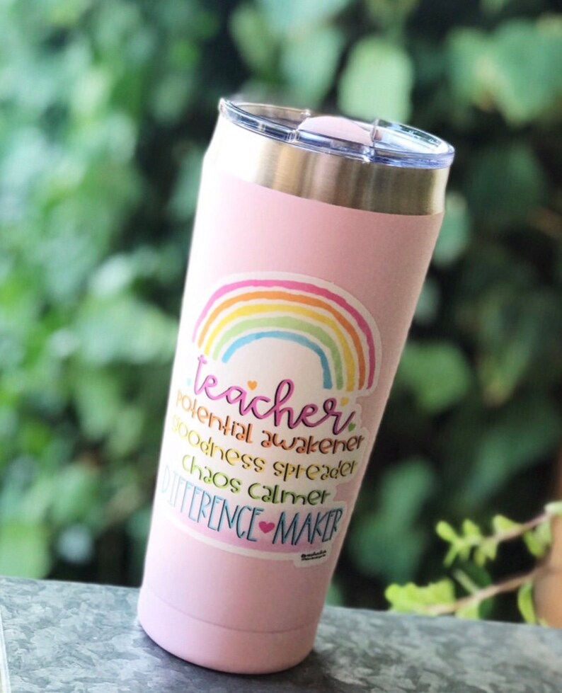Teacher Difference Maker Rainbow Vinyl Sticker Decal - Etsy