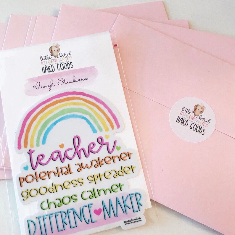 Teacher Difference Maker Rainbow Vinyl Sticker Decal - Etsy