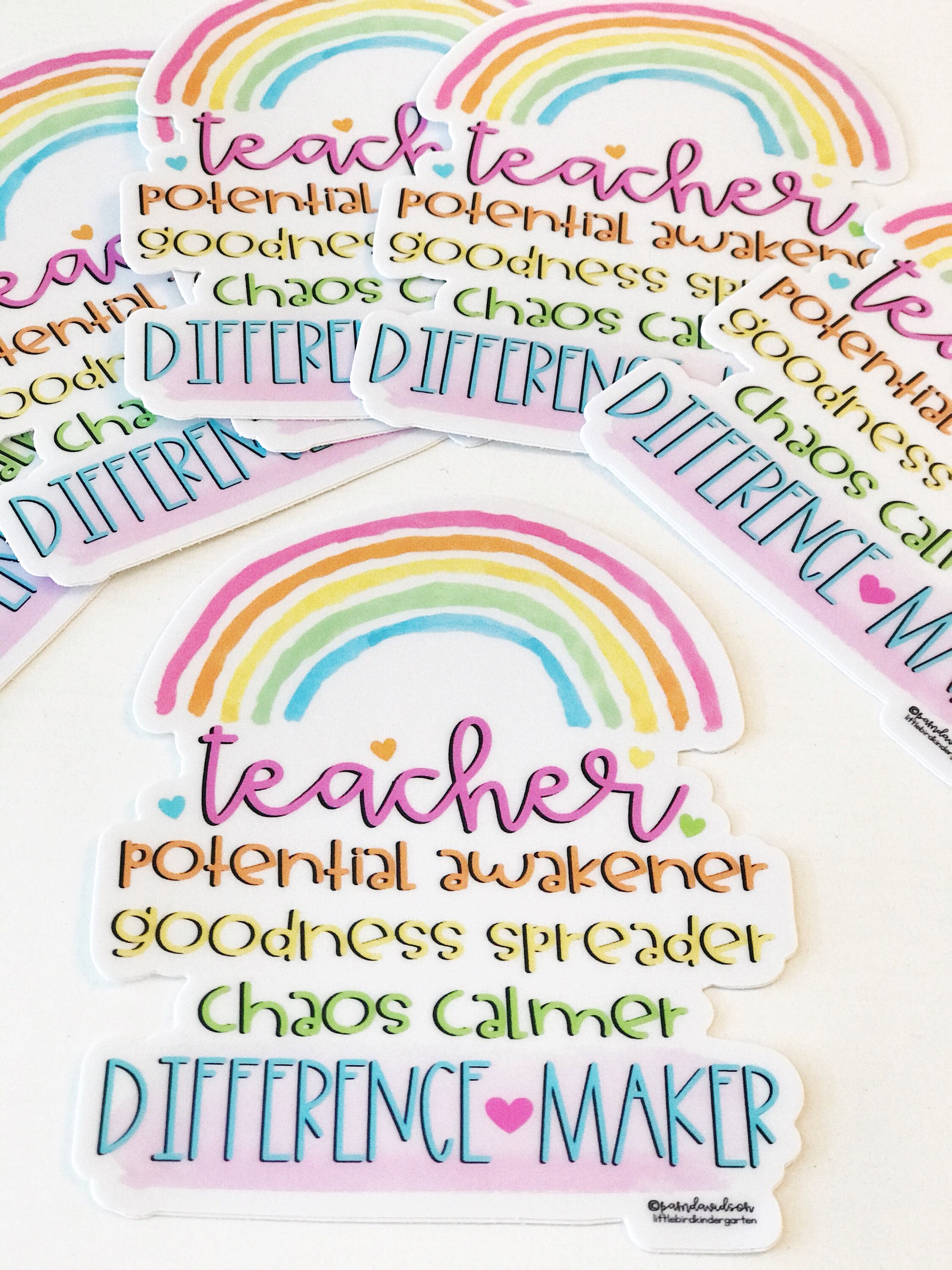 Teacher Difference Maker Rainbow Vinyl Sticker Decal - Etsy