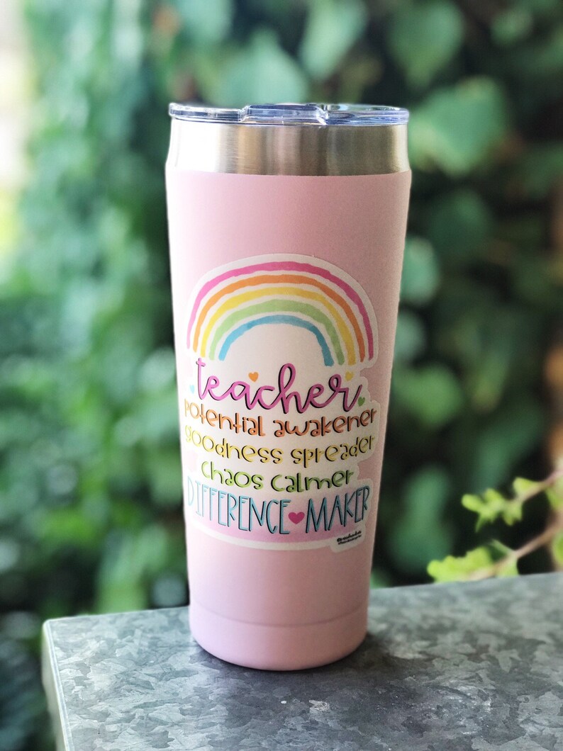 Teacher Difference Maker Rainbow Vinyl Sticker Decal - Etsy