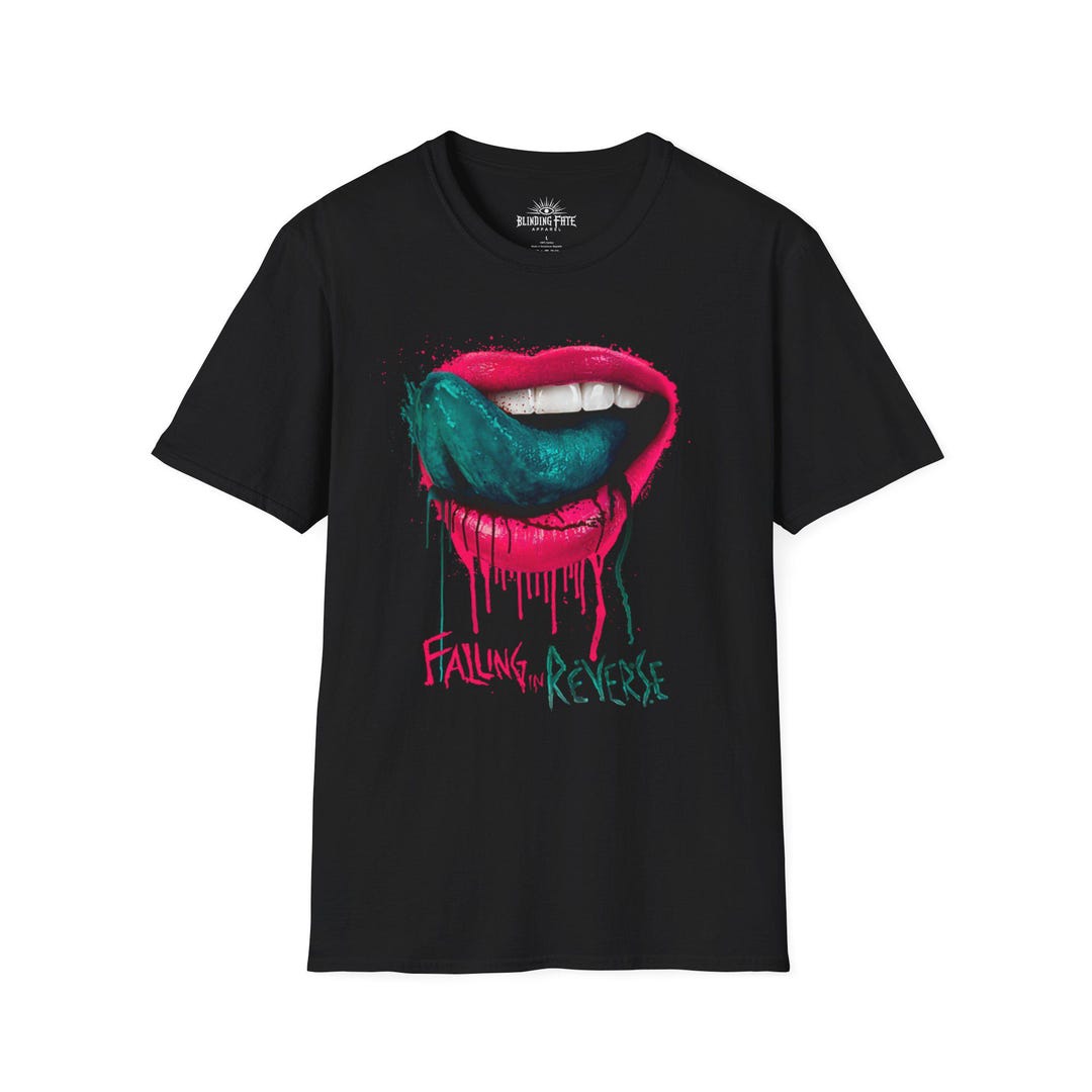 Falling in Reverse Band Lips Logo T-shirt, Graphic Tee, Alternative ...