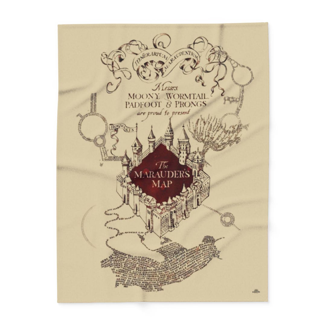Marauders Map Blanket, Harry Potter Fleece Throw, Wizarding World Home ...