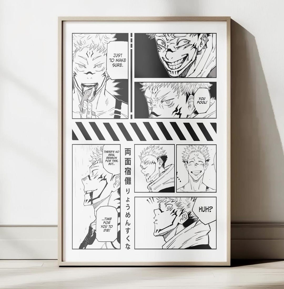 Sukuna Poster, Jujutsu Kaisen Anime Art Wall Print, Ryomen Sukuna ...