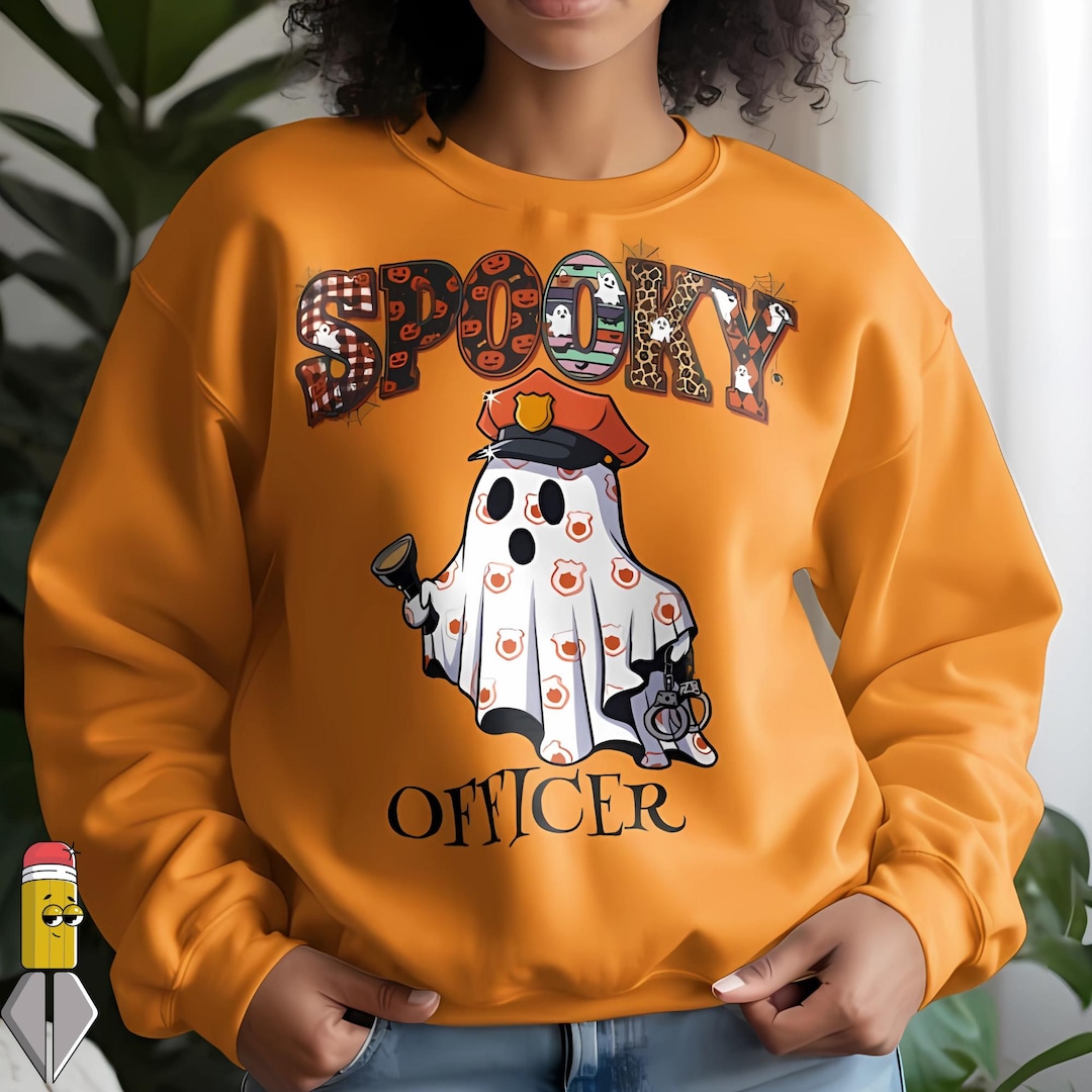 Spooky Officer Ghost PNG Funny Halloween Police Clipart Scary Cute Cop ...