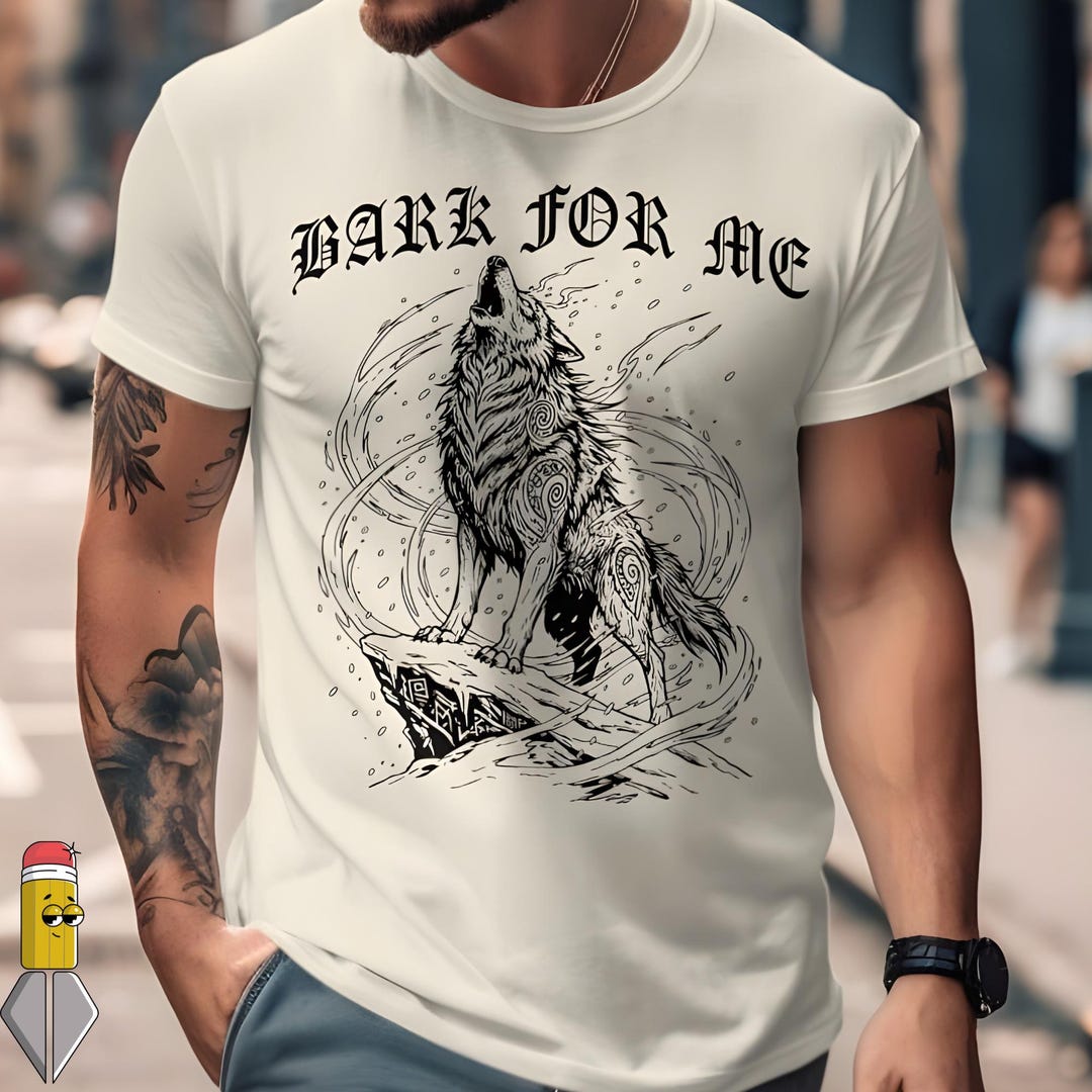 Bark for Me Gothic Wolf PNG SVG Dark Tattoo Wolf Art, Tribal Howling ...