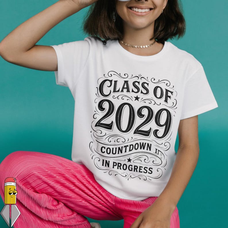 Class of 2029 SVG PNG, Graduation Countdown in Progress, Black & White ...