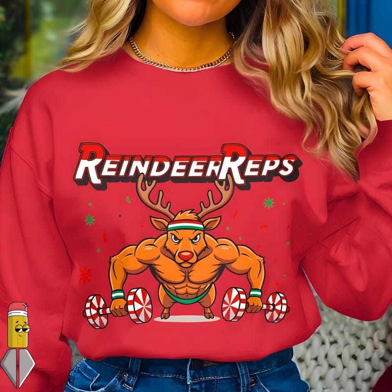 Reindeer Reps Christmas Workout PNG SVG Funny Muscle Reindeer Gym ...