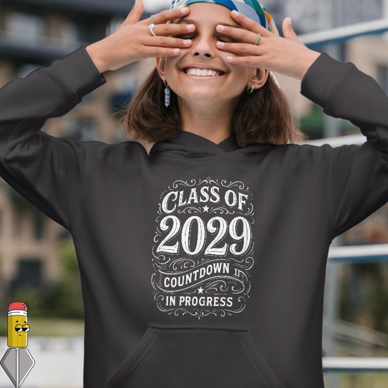 Class of 2029 SVG PNG, Graduation Countdown in Progress, Black & White ...