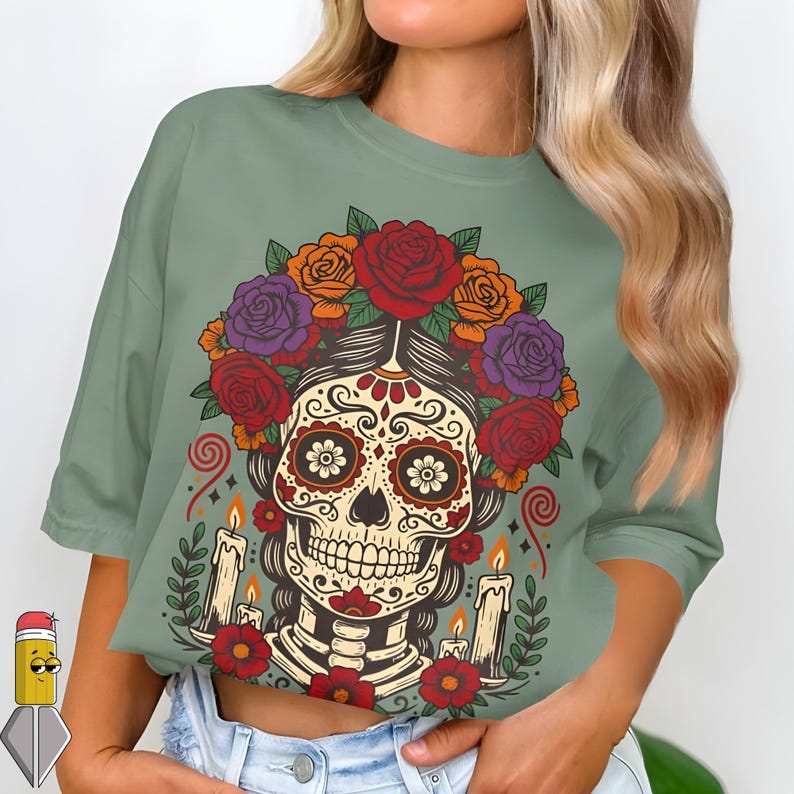La Catrina Day of the Dead PNG SVG Sugar Skull Floral Design Dia De Los ...