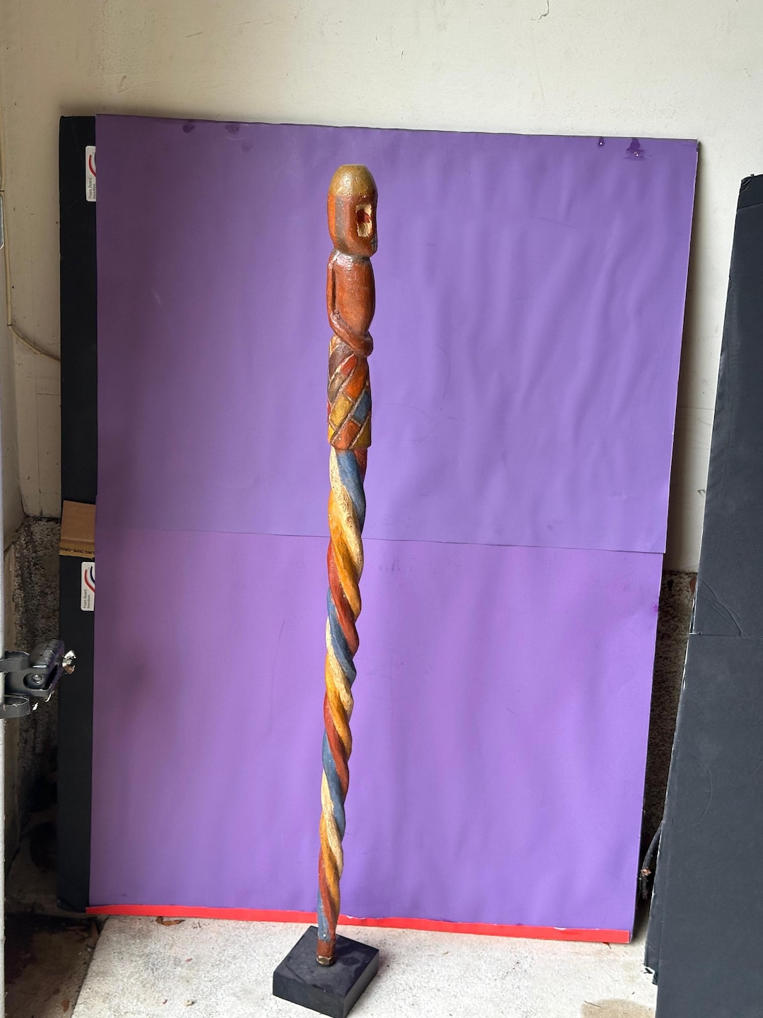 VINTAGE Liberia Dan / Mano Ceremonial Staff – Twisted Figure on Stand ...